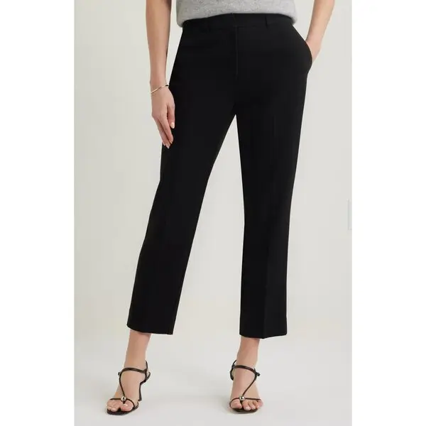 Nordstrom The Lena Slim Cropped Trousers - Black