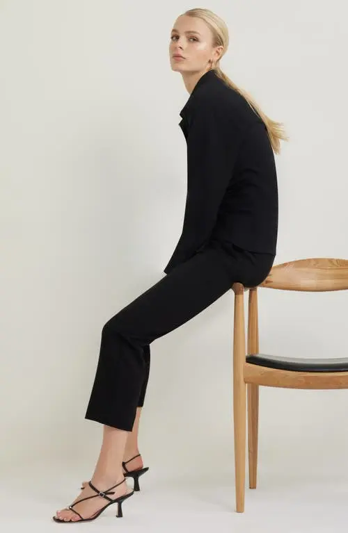 Nordstrom The Lena Slim Cropped Trousers - Black