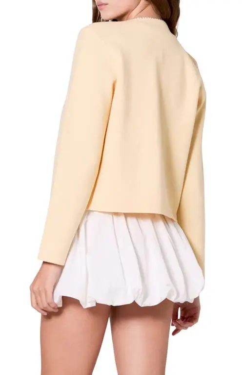 Endless Rose Faux Pearl Trim Cardigan