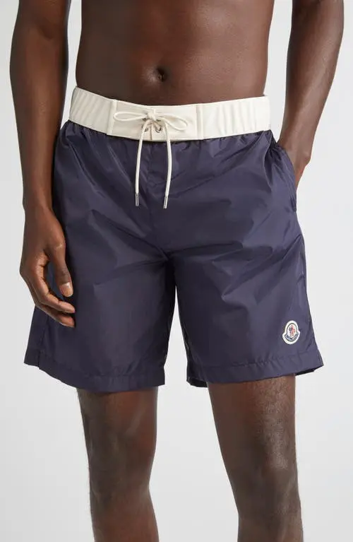 Moncler Logo Patch Swim Trunks