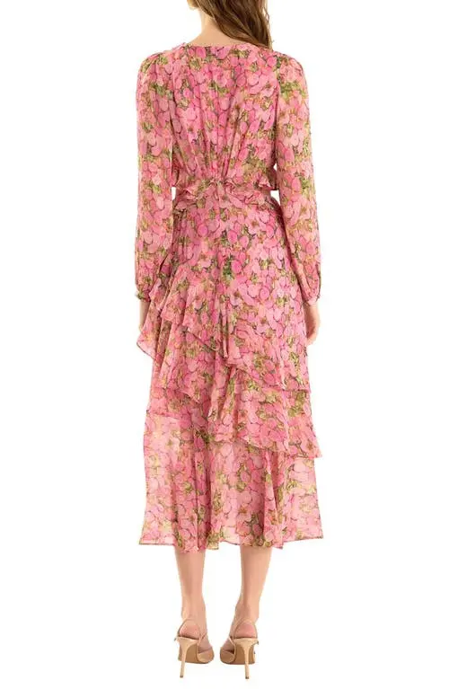 Endless Rose Floral Chiffon Maxi Dress With Cutouts