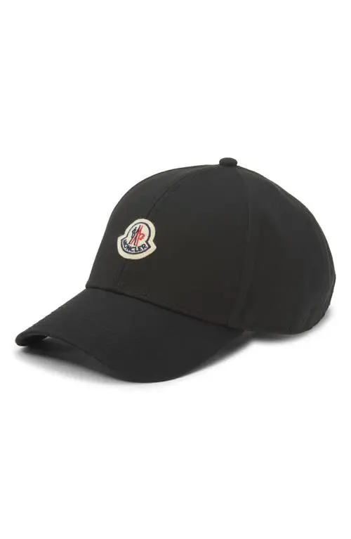 Moncler Logo Patch Baseball Cap - Black