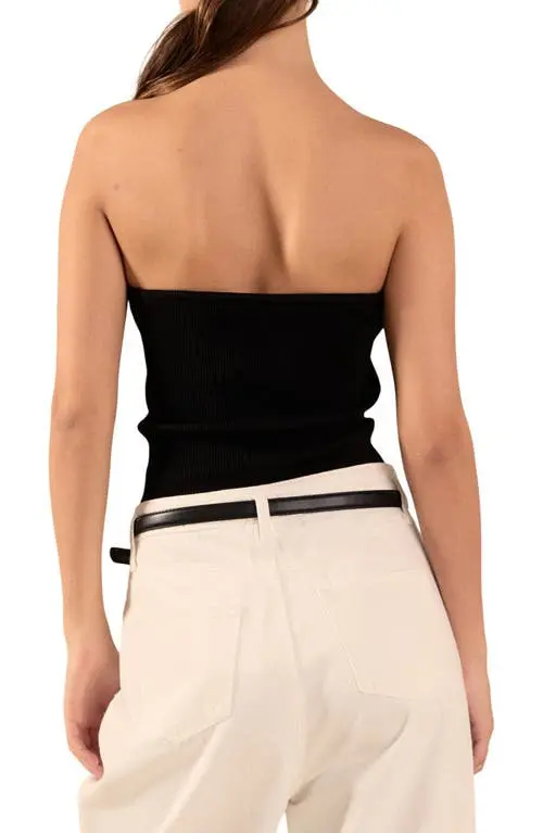Endless Rose Strapless Ribbed Top - Black