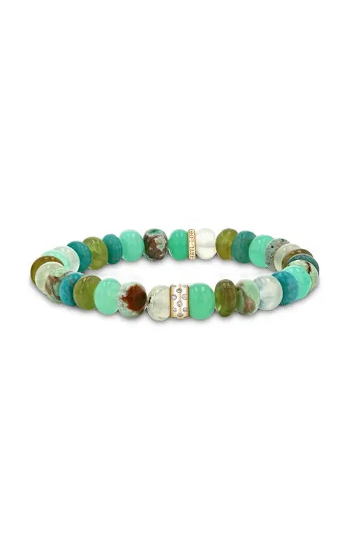 Sheryl Lowe 14kt Yellow Gold Diamond And Gemstone Bracelet - Green Mix / 14kt Yellow Gold