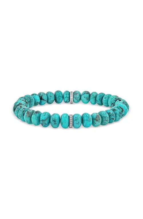 Sheryl Lowe Turquoise And Diamond Bracelet - Turquoise / Sterling Silver