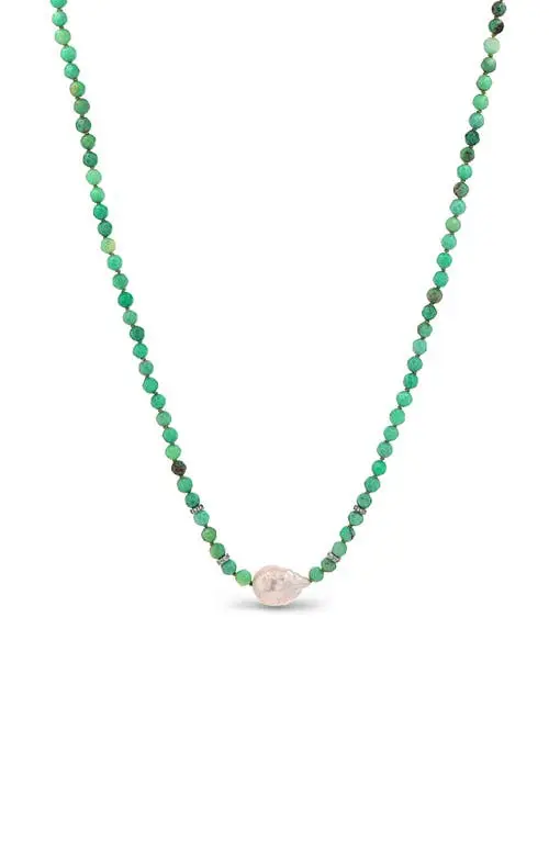 Sheryl Lowe Chrysoprase, Pearl And Diamond Necklace - Chrysoprase / Sterling Silver