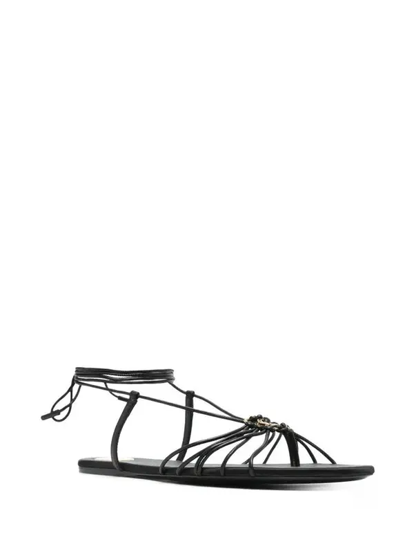Saint Laurent Babylone Flat Sandals - Black