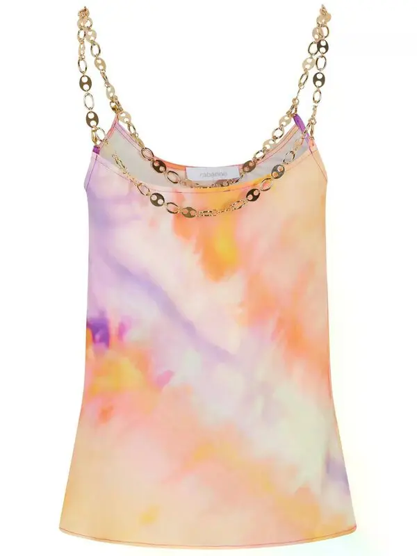 Rabanne Printed Satin Top
