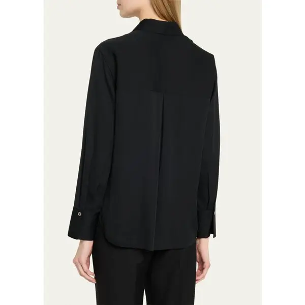 Vince Classic Silk Button-front Shirt - Blue