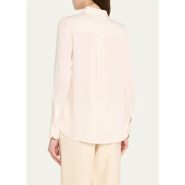 Vince Classic Silk Button-front Shirt - Blue