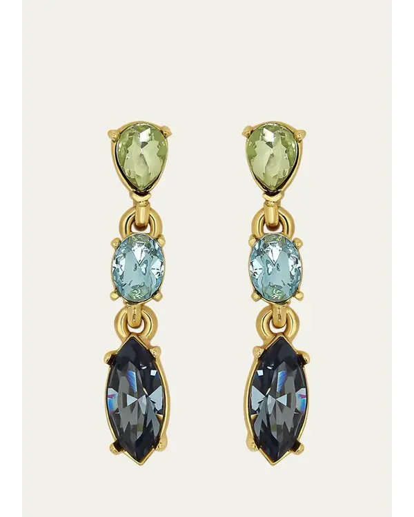 Oscar De La Renta Crystal Drop Earrings - Blue