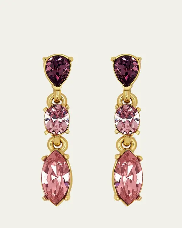 Oscar De La Renta Crystal Drop Earrings - Rose Multi