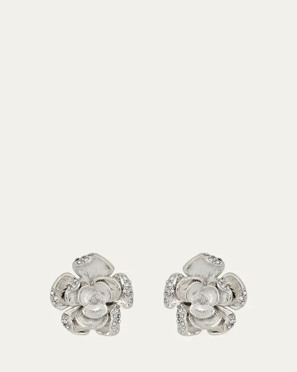 Oscar De La Renta Small Stud Earrings - Crystal