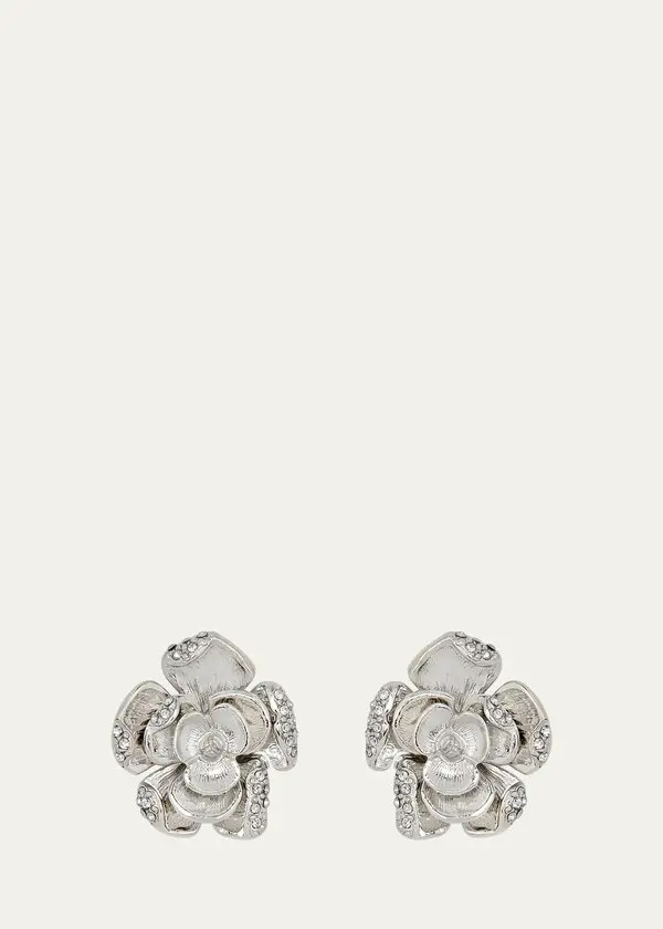 Oscar De La Renta Small Stud Earrings - Crystal