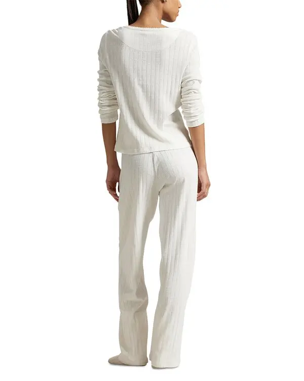 Polo Ralph Lauren Henley Wide Leg Pajama Set - Egret
