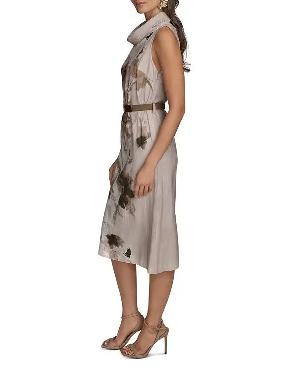 Donna Karan New York Sleeveless Belted Midi Dress