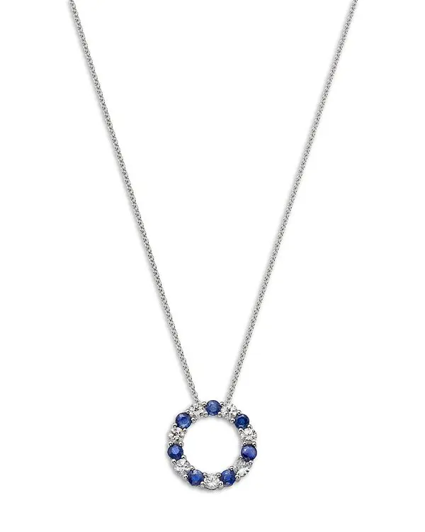 Bloomingdale'S Sapphire And White Sapphire Pendant Necklace - White/blue