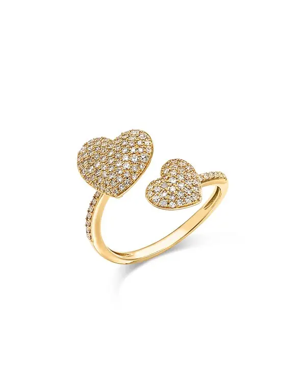 Bloomingdale'S Diamond And 14k Yellow Heart Ring - Gold