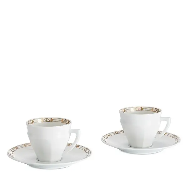 THE MARTHA, BY BACCARAT Talleyrand Coffee Cup And Saucer, Service For 2 - Gold