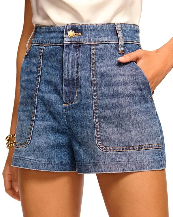 Ramy Brook Hilary High-rise Denim Shorts - Medium Wash