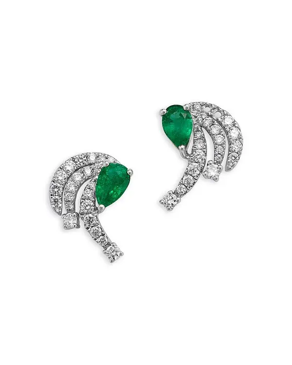 Bloomingdale'S Emerald & Diamond Stud Earrings - Green/white