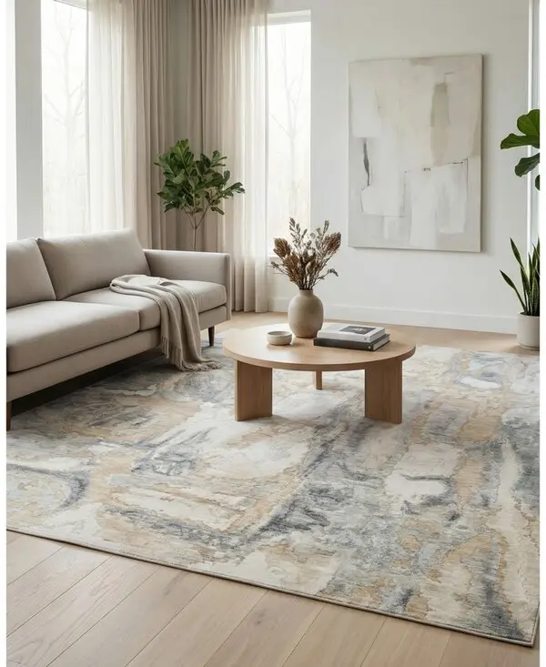 EXQUISITE RUGS Infinity 7233 Area Rug, 6' X 9 - Grey/silver