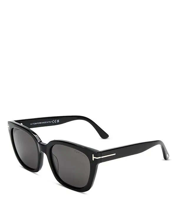 TOM FORD Square Sunglasses, 53mm - Black/smoke