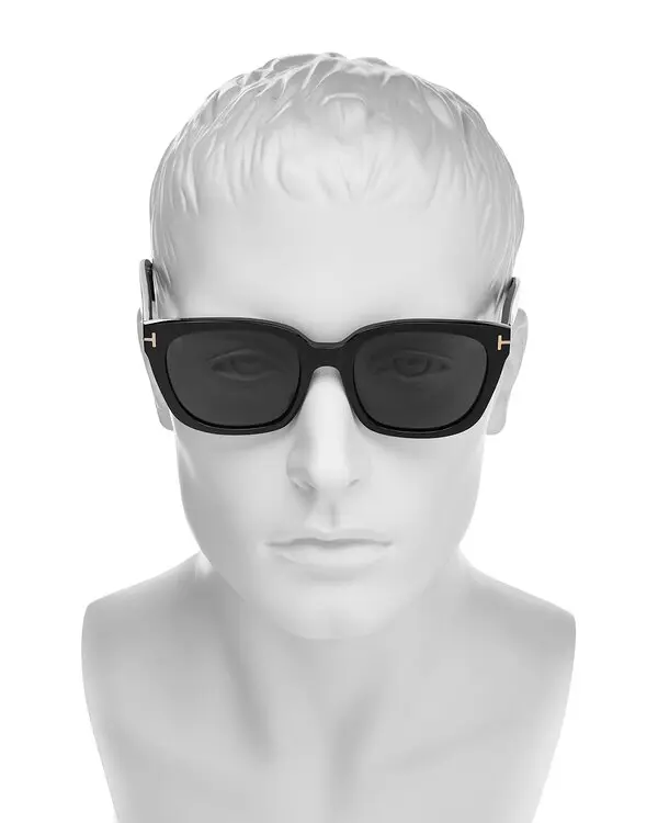 TOM FORD Square Sunglasses, 53mm - Black/smoke