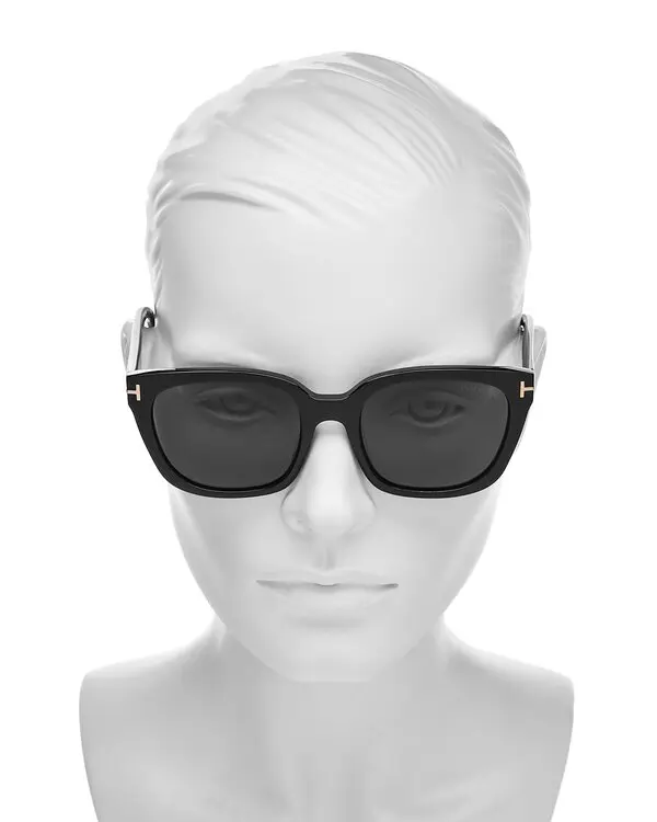TOM FORD Square Sunglasses, 53mm - Black/smoke