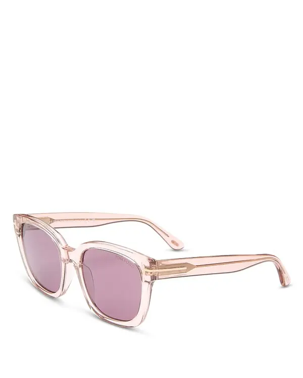 TOM FORD Square Sunglasses, 53mm - Pink/violet