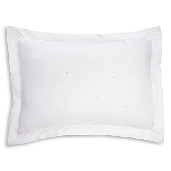 SCHLOSSBERG Daisy Embroidered Blanc Sham, Standard - White