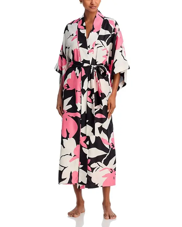 Natori Niwashi Robe - Pink/black