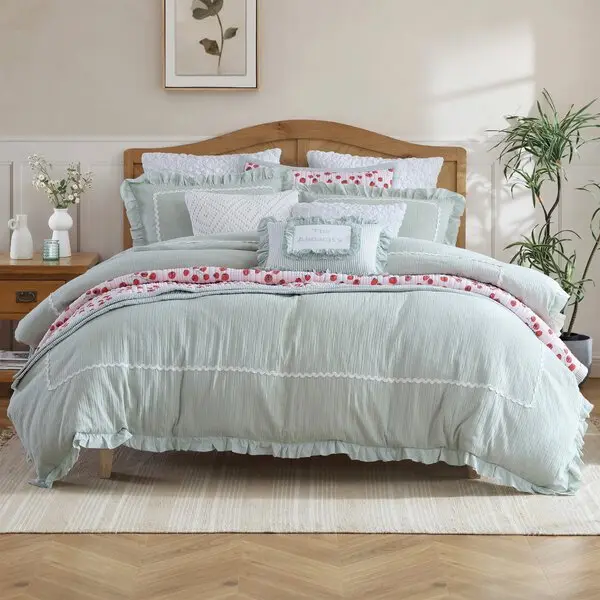 PERI HOME Rene Ruffle Duvet Cover Set, King