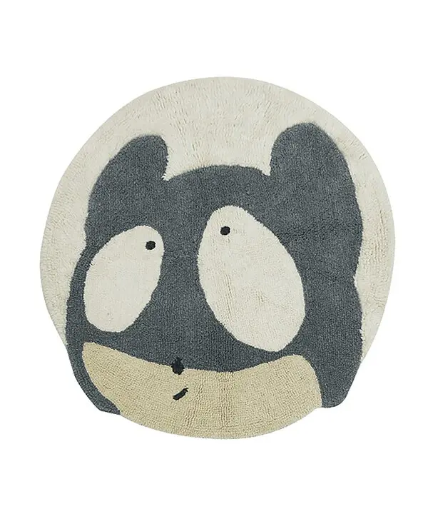 LORENA CANALS Edgar Plans Woolable Astromouse Round Area Rug, 3'3 X 3'3 - Natural