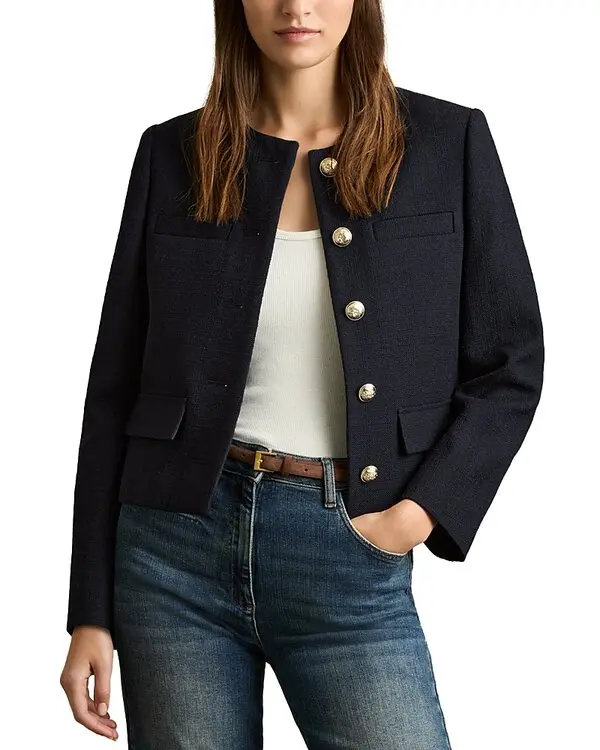 REISS Nola Cropped Wool Jacket