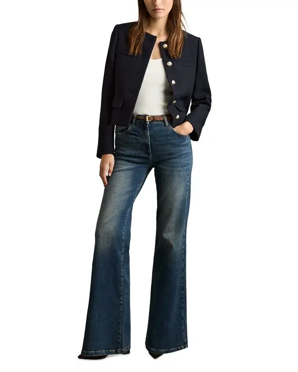 REISS Nola Cropped Wool Jacket
