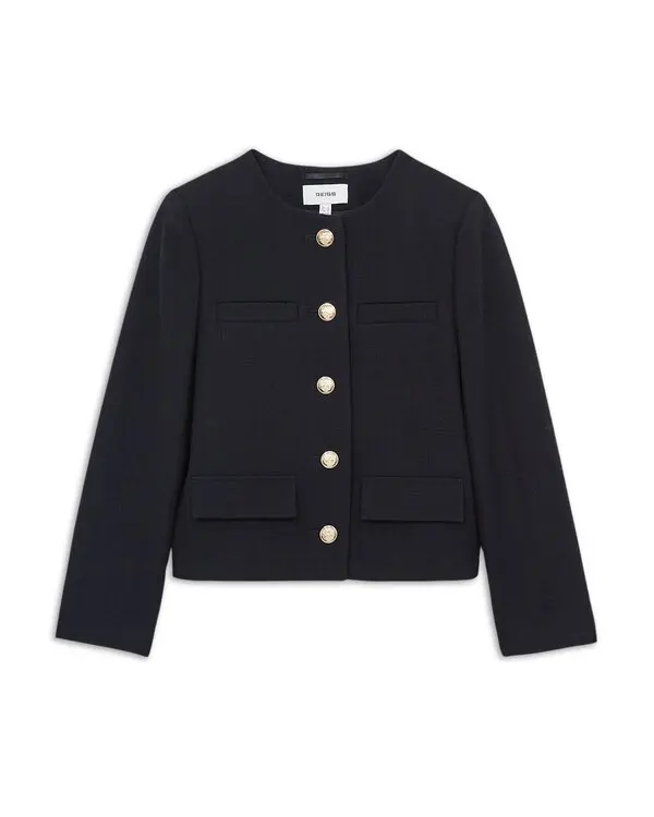 REISS Nola Cropped Wool Jacket