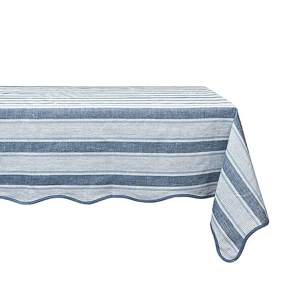 JULISKA Cabana Stripe 60 X 120 Tablecloth - Ocean Blue