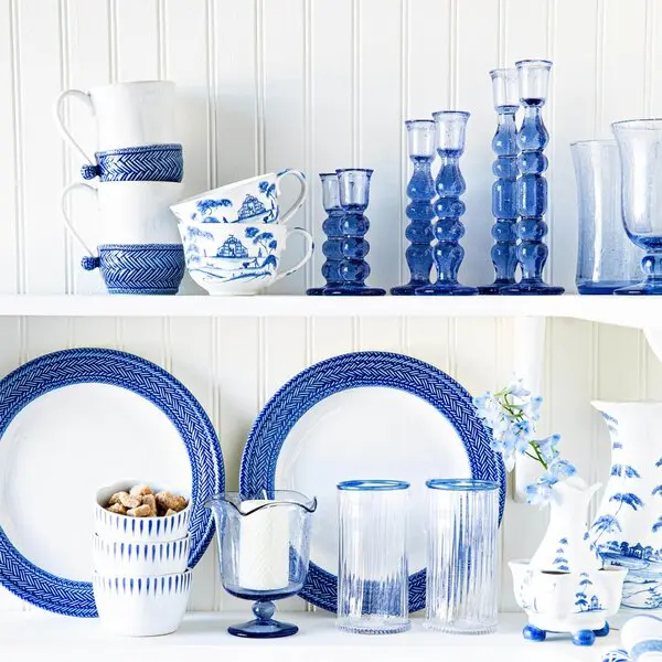 JULISKA Provence 5 Candlestick, Set Of 2 - Blue