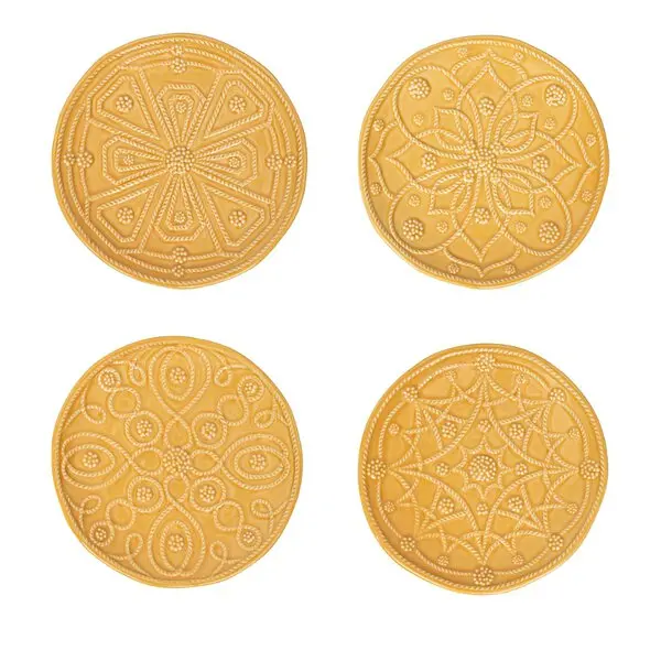 JULISKA Jardins Du Monde Assorted Side/cocktail Plates, Set Of 4 - Daffodil