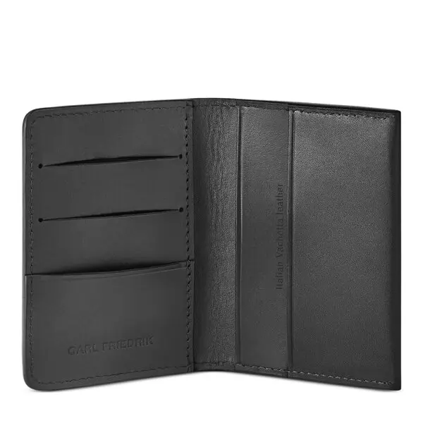 CARL FRIEDRIK Swanfield Italian Vachetta Leather Bifold Wallet - Black