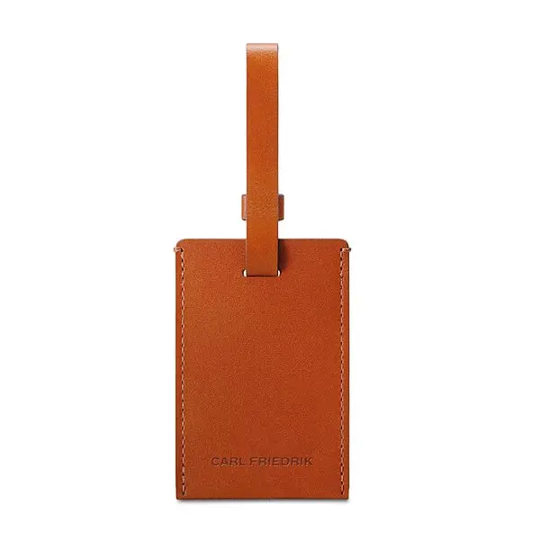 CARL FRIEDRIK Leather Luggage Tag - Cognac