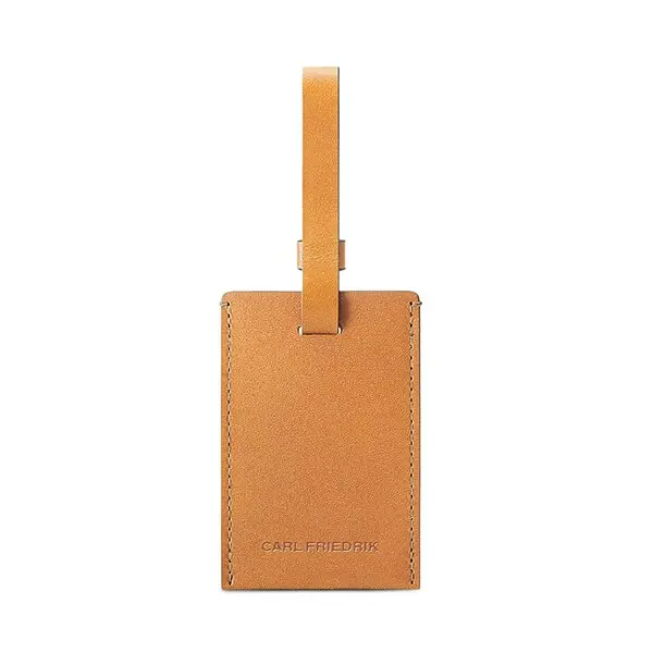 CARL FRIEDRIK Leather Luggage Tag - Tan