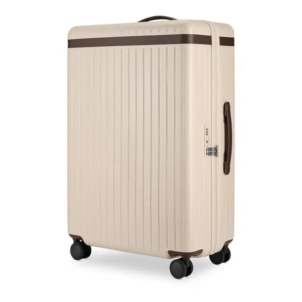 CARL FRIEDRIK The Large Check In Zip Spinner Suitcase - Sand/chocolate