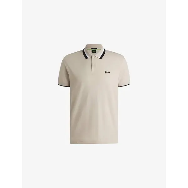 BOSS Branded Short-sleeve Cotton Polo Shirt Xxxl - Open Beige