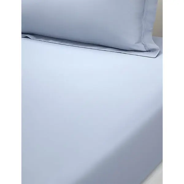 YVES DELORME Triomphe Cotton Fitted Sheet - Celeste