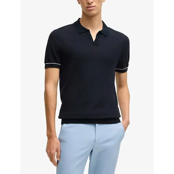 BOSS Short-sleeve Regular-fit Knitted Polo Shirt Xxl