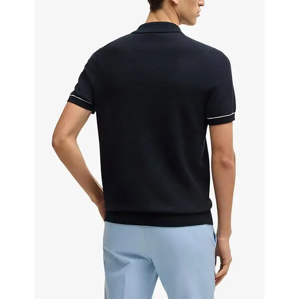 BOSS Short-sleeve Regular-fit Knitted Polo Shirt Xxl