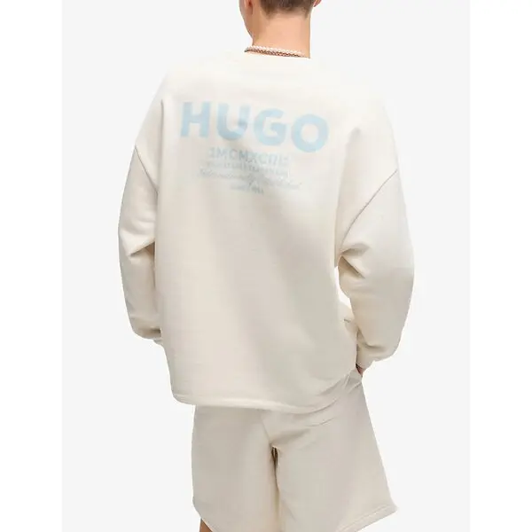 Hugo Brand-print Cotton-jersey Sweatshirt