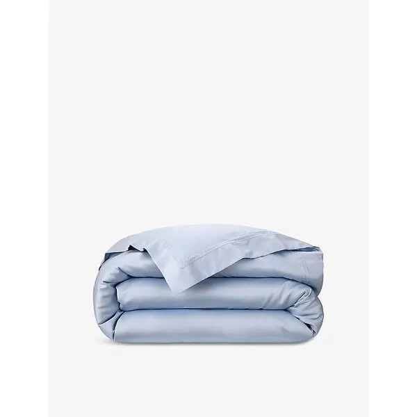 YVES DELORME Triomphe Cotton Duvet Cover - Celeste